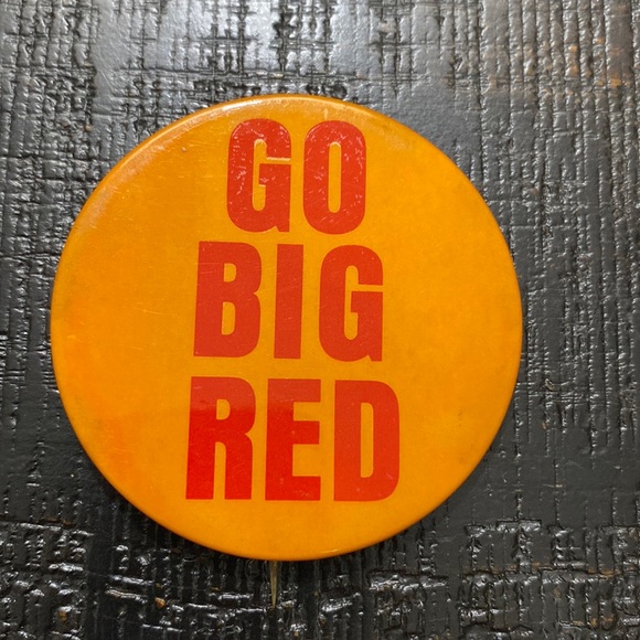 Other | Vintage Go Big Red Fan Button | Poshmark